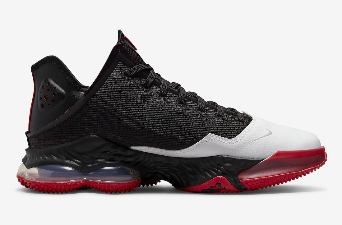 Nike Lebron 19 Low Bred Black White University Red DH1270 001 Men