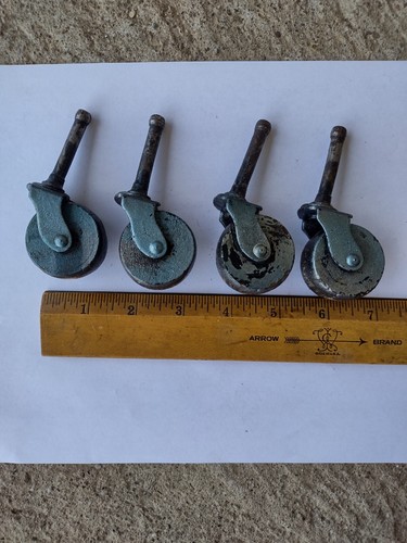 4 ANTIQUE CASTER VINTAGE CASTERS WHEELS for FURNITURE | eBay
