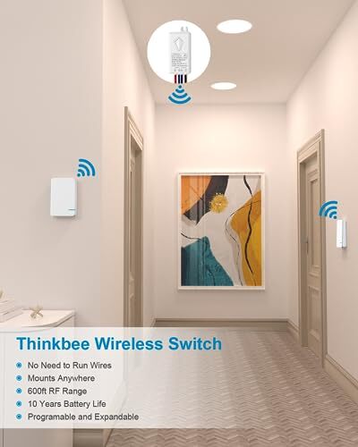 Wireless Light Switch And Receiver Kit No Wiring No Wifi Remote Control ...