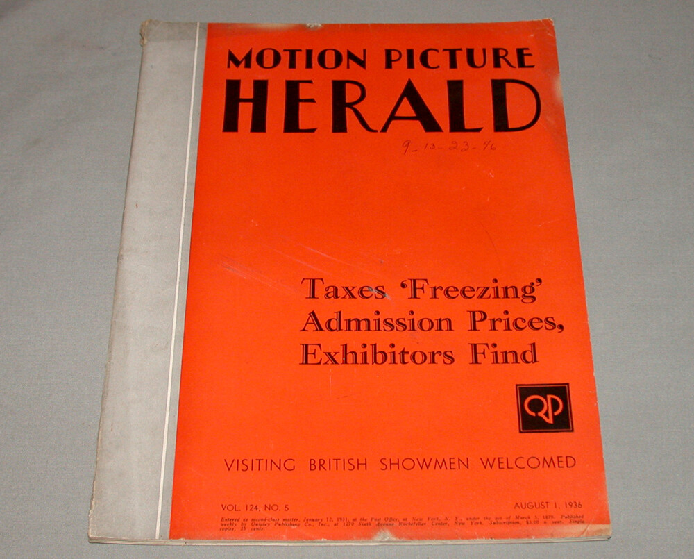 August 1st. 1936 Motion Picture Herald Magazine | eBay