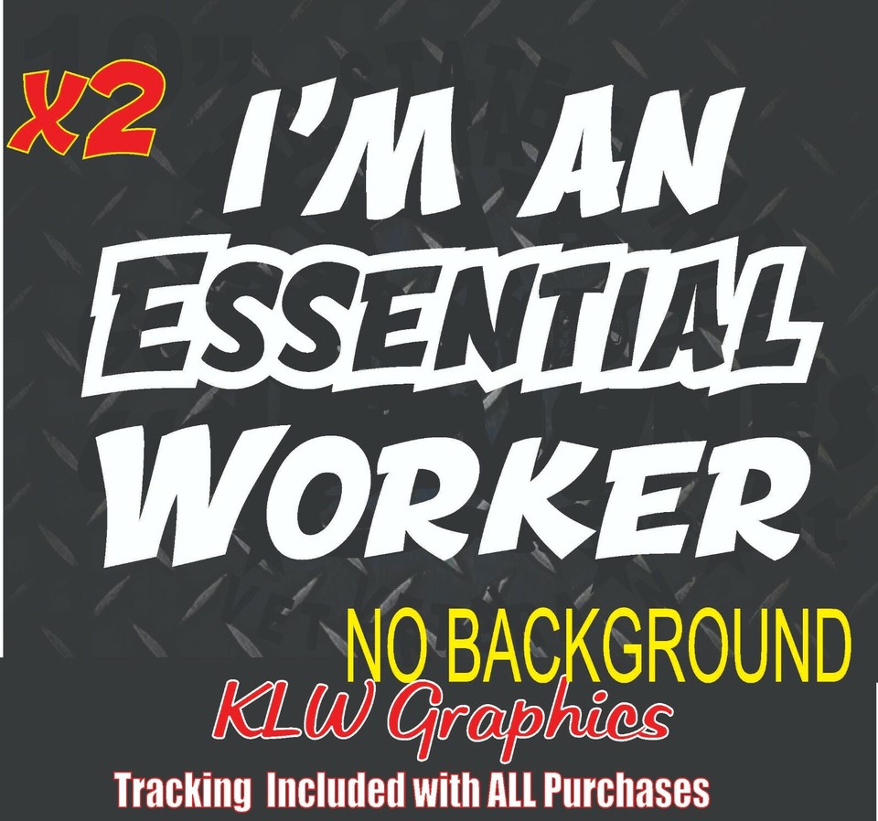 ESSENTIAL WORKER Decal Sticker POLICE NURSE RN LPN Medical Trucker EMT ...