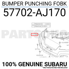 57702Aj061 Bumper Punching F Subaru Genuine OEM Part for sale online | eBay