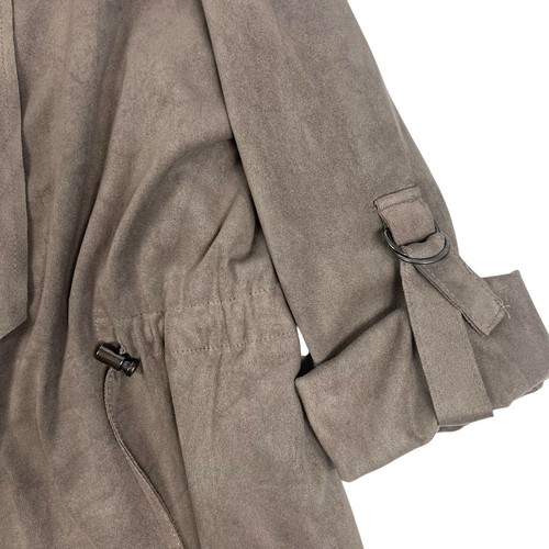 Kut From The Kloth Dianne Brown Vegan Suede Drape Front Roll Tab Jacket ...