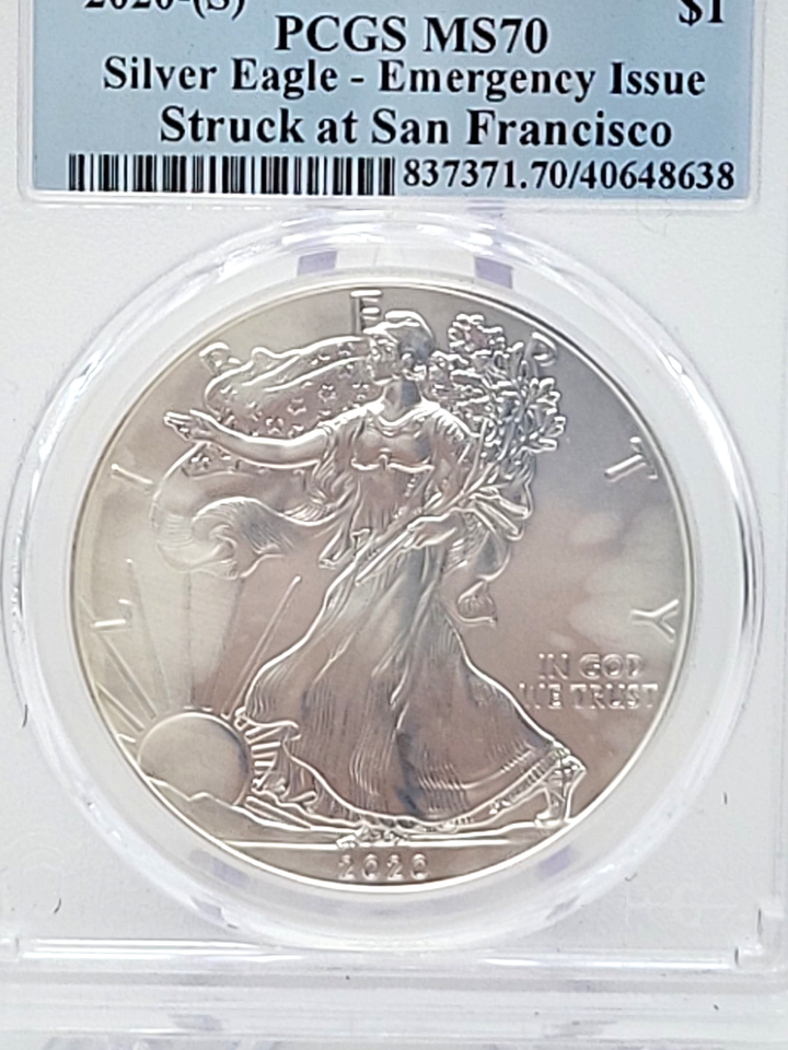 2020 S Silver Eagle PCGS MS70 Emergency Issue Lot.J14 | eBay