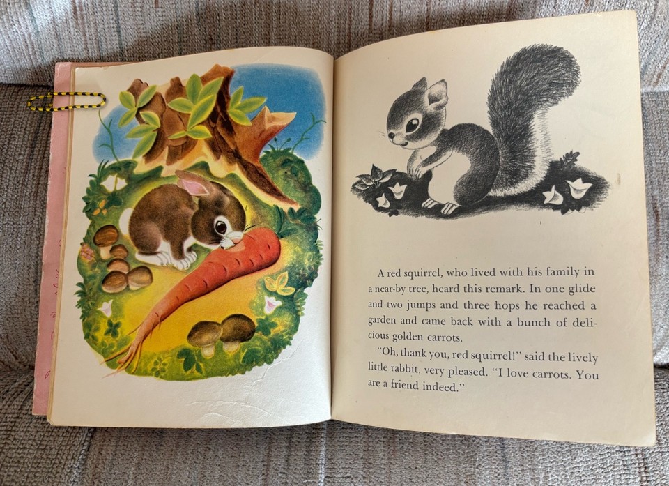 3 LITTLE GOLDEN BOOKS 1st ed, 1st print LIVELY LITTLE RABBIT,DAY IN ...