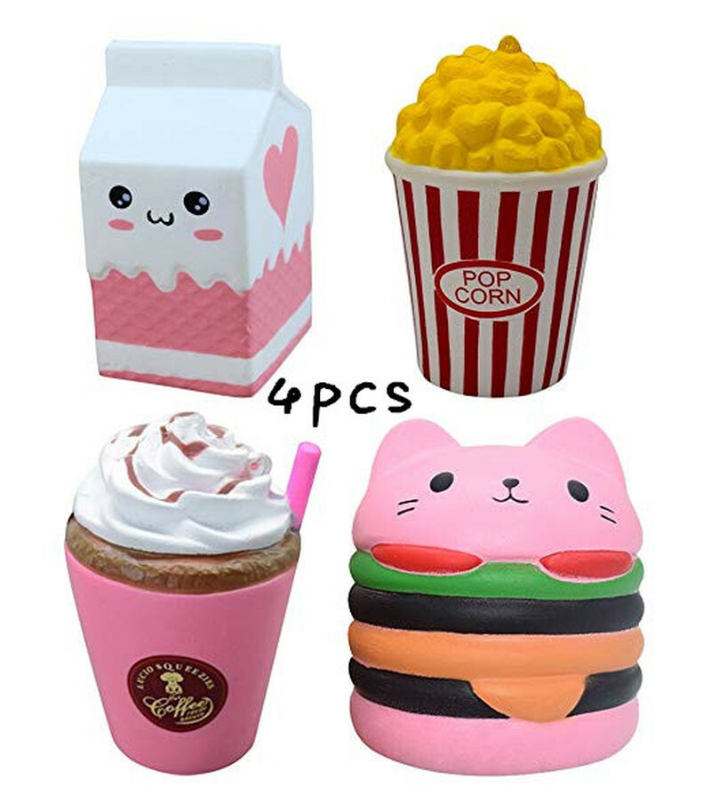 4Pcs Set Jumbo Junk Food Squishys Slow Rising Soft Squeeze Toy Kid ...
