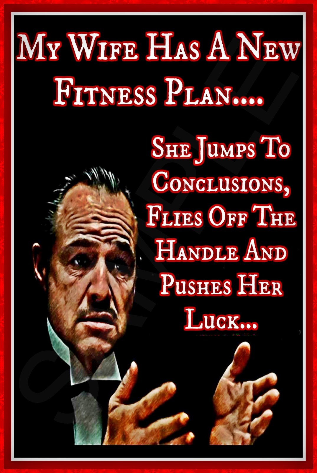 FUNNY SIGN WIFE FITNESS METAL 8X12 USA MADE MAN CAVE BAR GARAGE ITALIAN FUNNY SIGN WIFE FITNESS METAL 8X12 USA MADE MAN CAVE BAR GARAGE ITALIAN