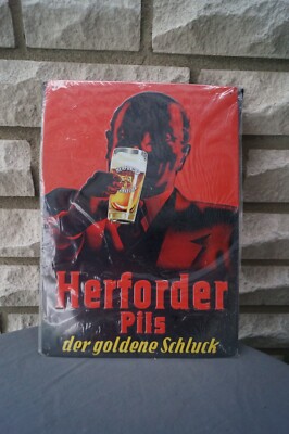 Neu und OVP Herforder Pils Blechschild " der goldene Schluck " | eBay.de