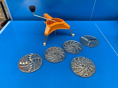 Ancien Mouli-Julienne ORANGE Vintage Complet hachoir coupe Moulinex N ...