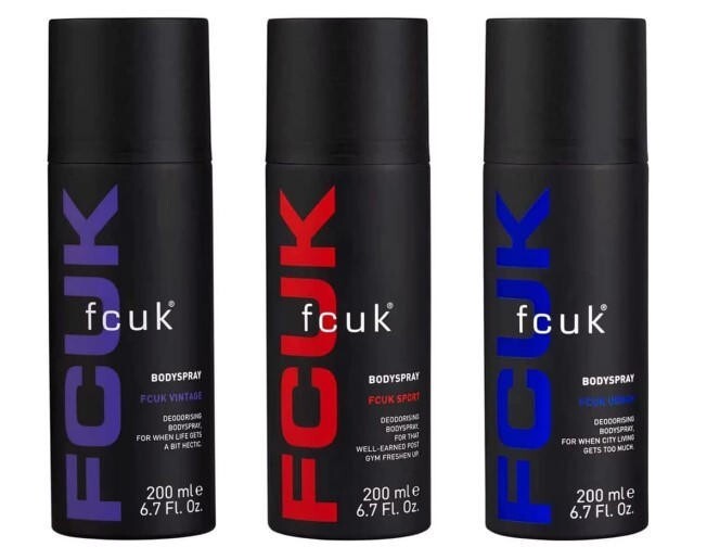 FCUK One Of Each Body Spray Trio Mens Gift Set Urban, Vintage & Sport ...