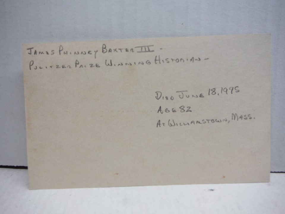 Autograph of James Phinney Baxter III. | eBay