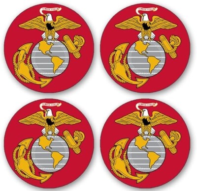 1.5 inch 4-Pack Official US Marine Corps Logo Stickers (cell laptop ...