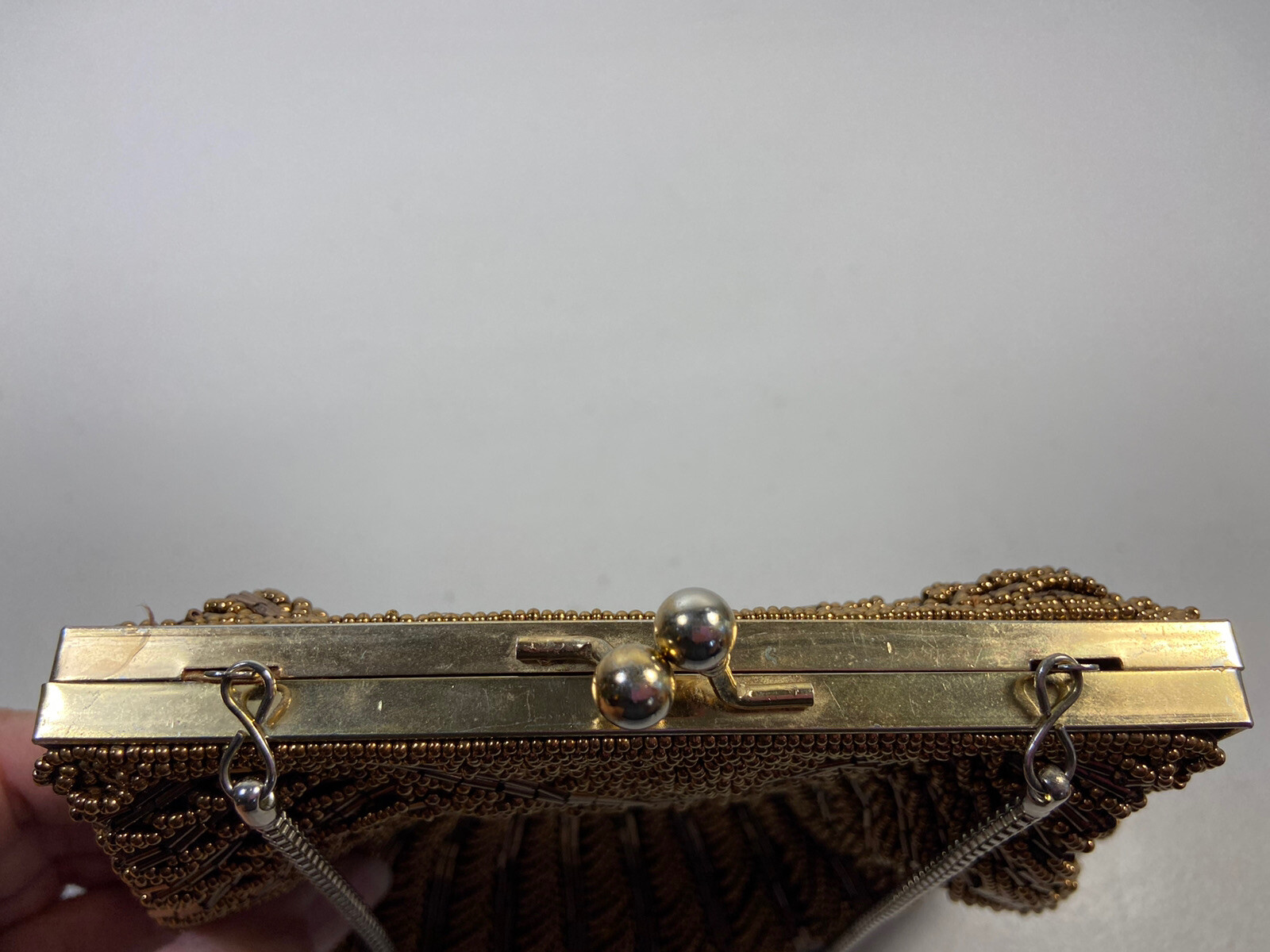 Vintage Walborg Deco Beaded Clam Shell Evening Purse Copper Bronze Gold ...