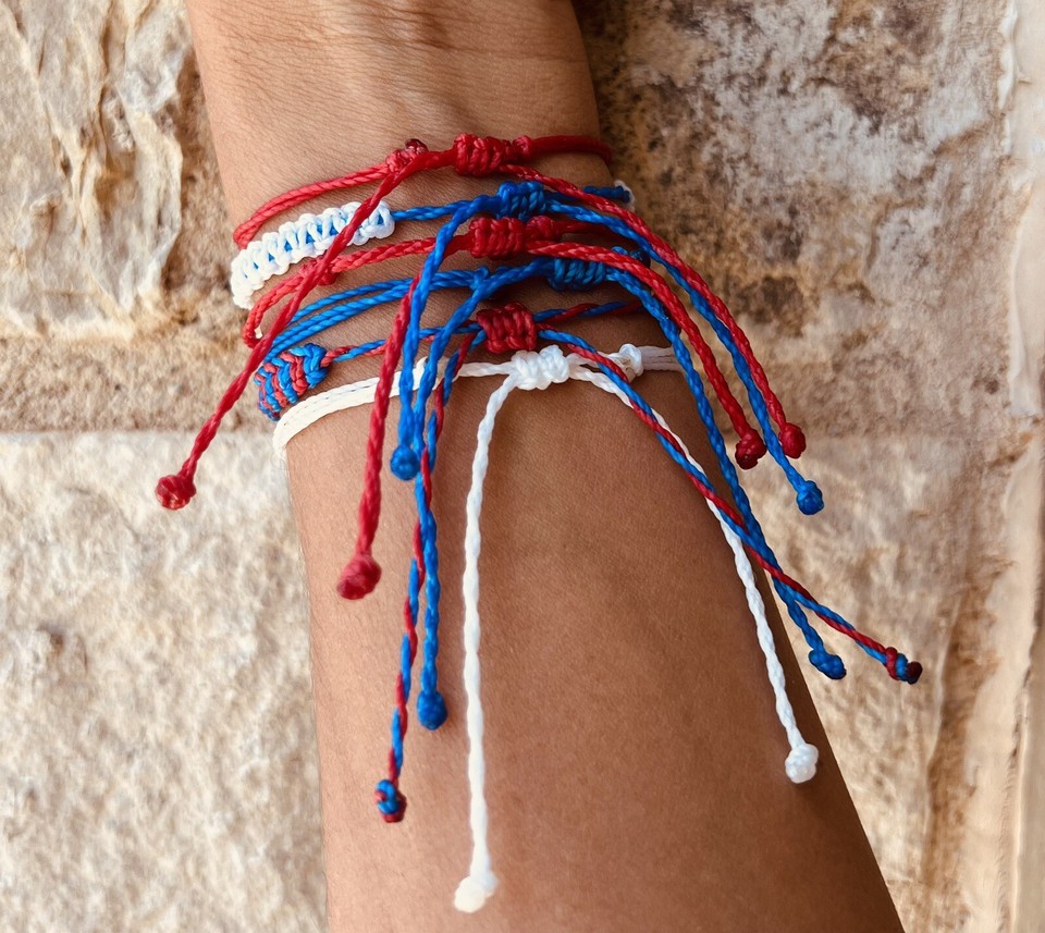 Set Of 6 Team 🇺🇸UsaOlympic Vibes/🇺🇸Flag Colors Handmade Woven Bracelets ...