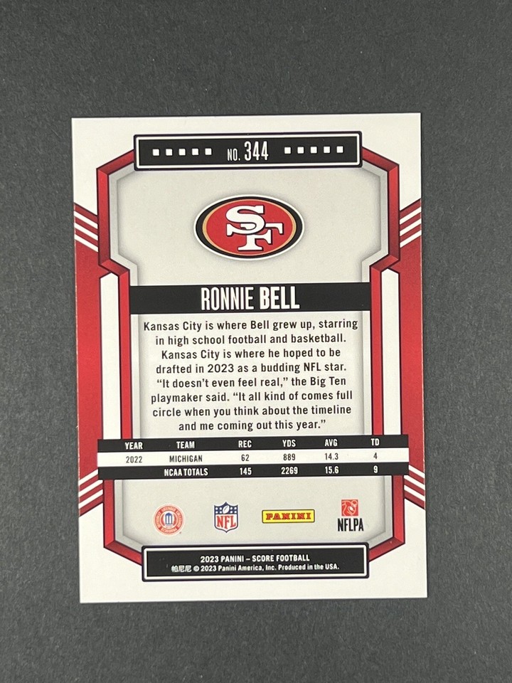 Ronnie Bell 2023 Panini Score #344 San Francisco 49ers | eBay