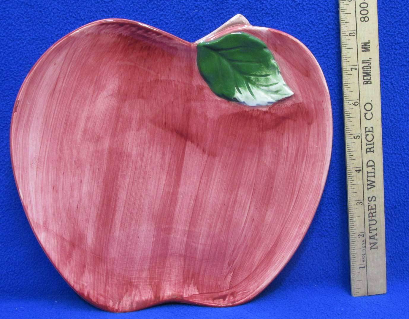 Apple Shaped Plate & Creamer Ceramic Platter Tray Sauce Syrup Lot of 2 ...