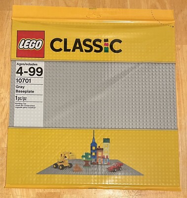 Lot of 5 Lego Classic 10701 Large Gray Baseplates NEW 15" x15" 48 x 48 ...