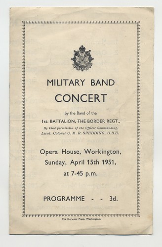 1st Battalion Border Regiment Band Concert Workington Opera House 1951 ...