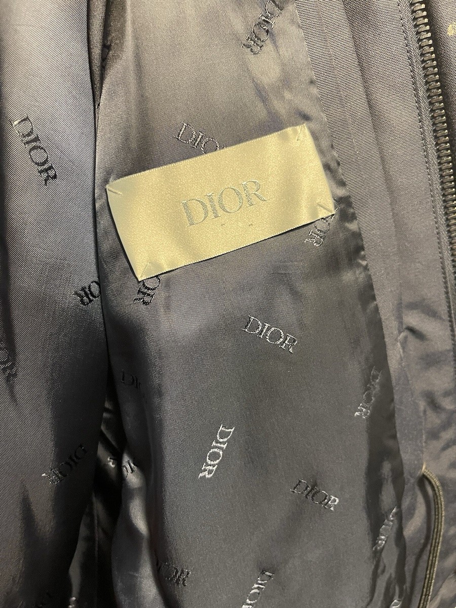 Dior Homme 2019 Buckle Accented Navy Blue Bomber Jacket Size Dior Homme 2019 Buckle Accented Navy Blue Bomber Jacket Size