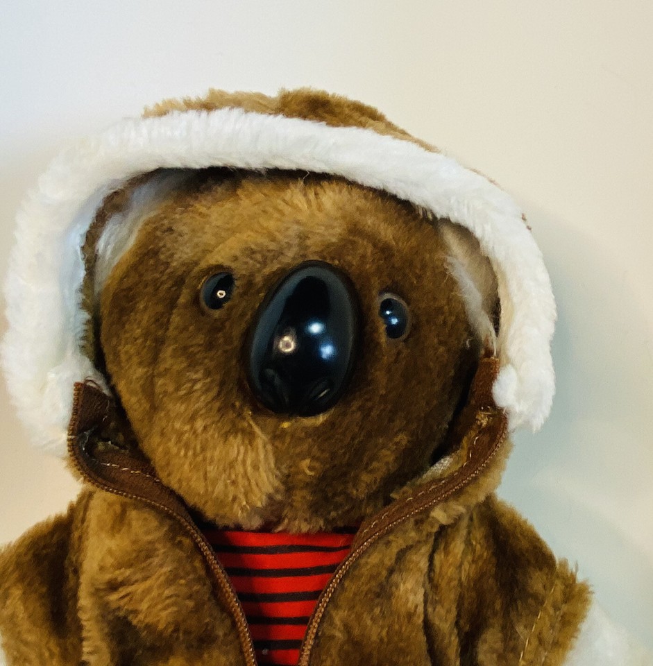 Koala 1983 Brown Bear Interpur Plush Stuffed Toy With Jacket Hoodie ...