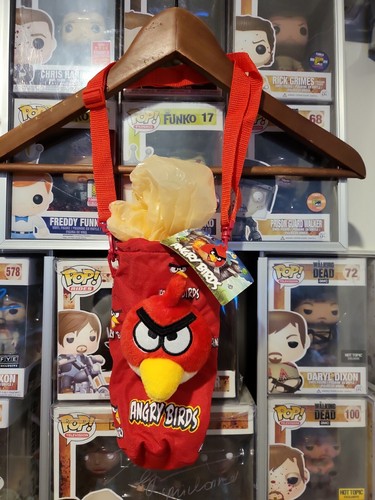 Angry Birds Red Plastic Bag Storage Holder w/ 3D Plush Head Design New ...