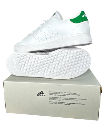 Adidas Advantage Base 2.0 J Sneaker, Kids, Size 5, White/Green ID 3889 ...