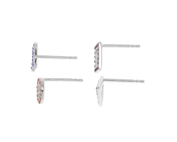 PlayStation 30th Anniversary Crystal Shapes Silver Earring Set Studs ...