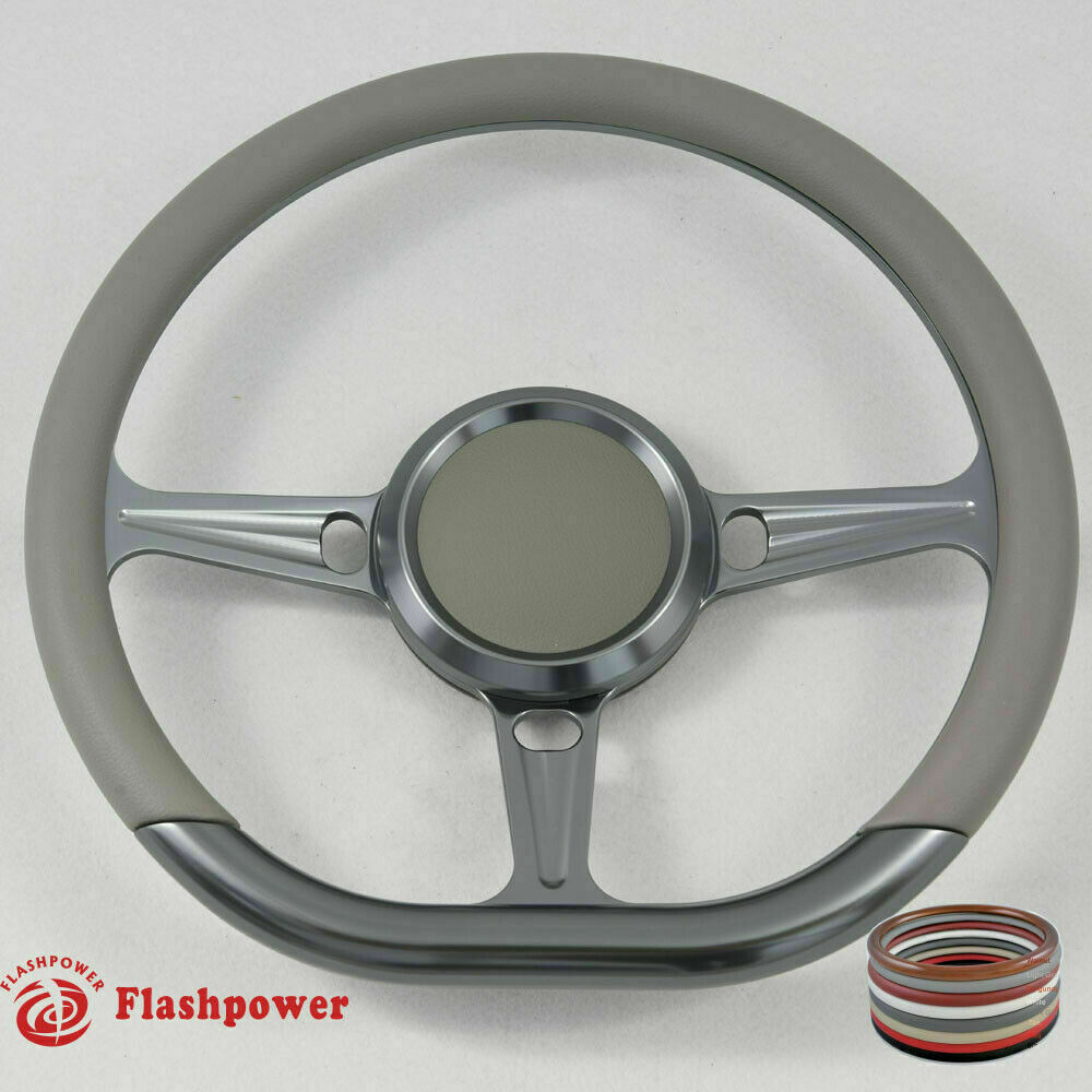 14" Gun Metal Billet Light Gray Steering Wheel LTD Caprice GM S10 ...