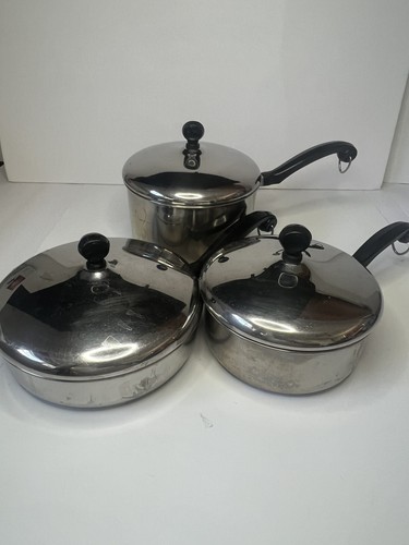Vintage Farberware Aluminum Clad Stainless Steel Cookware Set Pots Pans ...