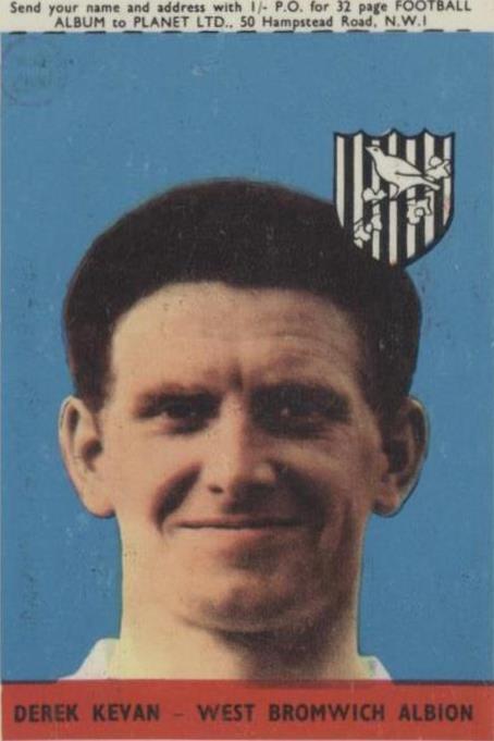 1958-59 A&BC Footballers - Derek Kevan #25 Planet Offer, Black/Red Back ...