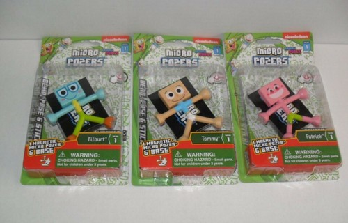 NICKELODEON KAWAii CUBES MICRO POSERS SERIES 1 LOT OF (3) PATRICK,TOMMY ...