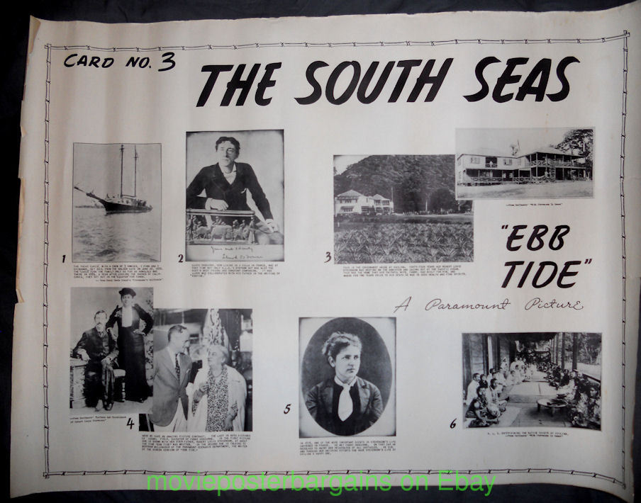 EBB TIDE MOVIE POSTER 8 Pieces 20x30 Inch Francis Farmer Ray Milland ...
