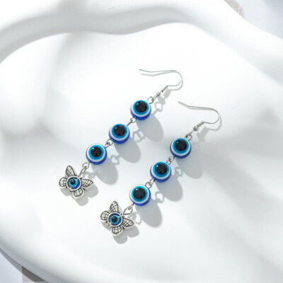 Creative Nazar Boncuğu Turkey Blue Eyes Evil Eye Butterfly Charm Dangle ...