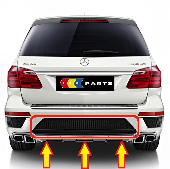 Genuine MERCEDES BENZ GL X166 Rear AMG Bumper Cover Grill Center ...