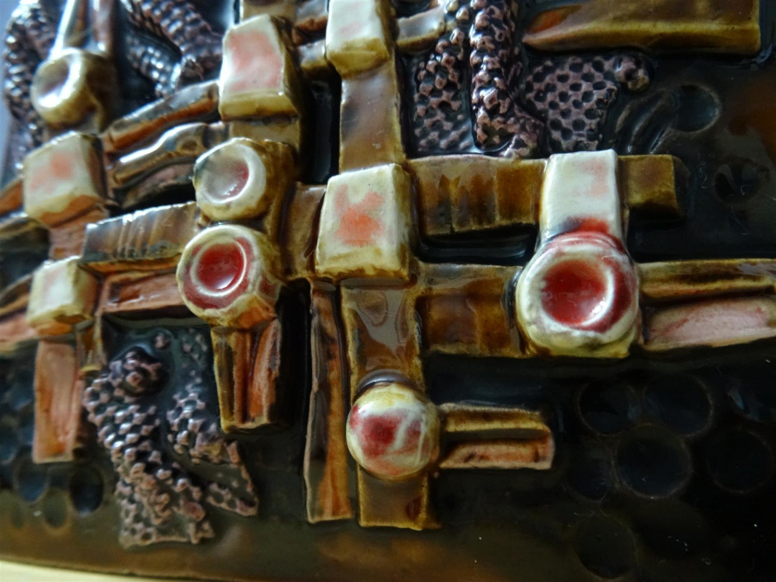 VTG Signed BY GOFER Israel Ceramic Art Deco Hand Made Wall Plaque Tile ...