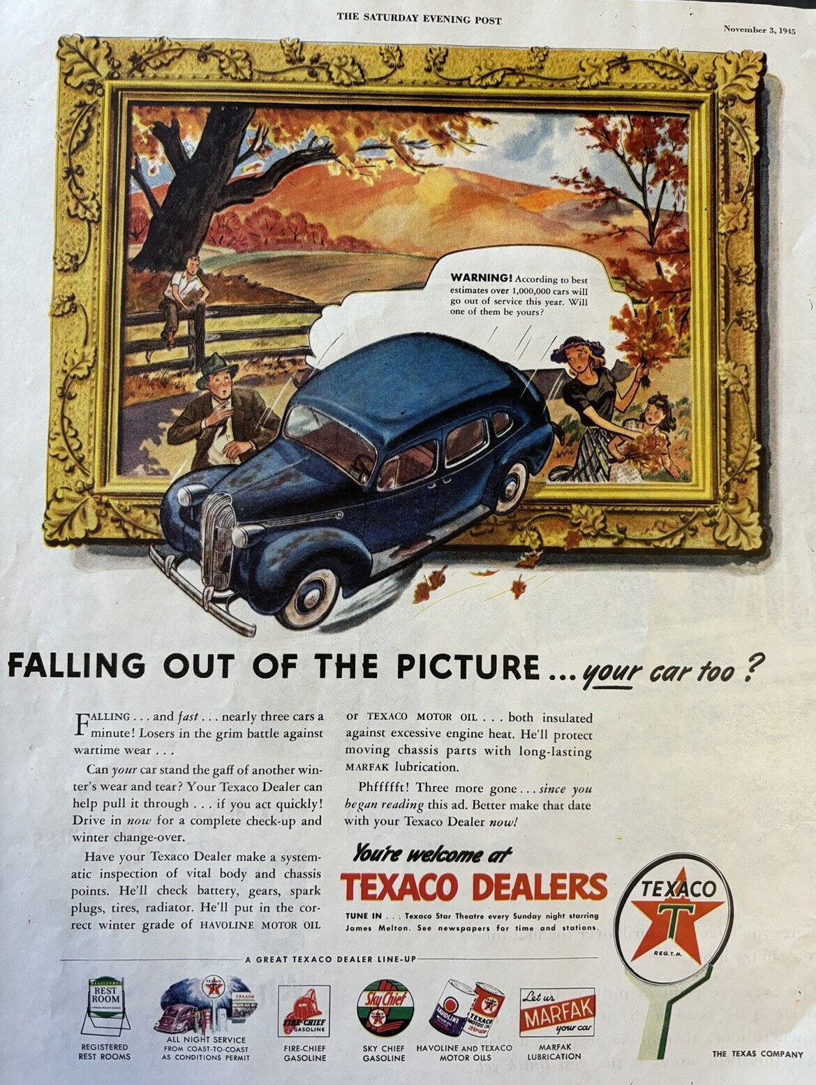 Texaco Gasoline Fire Chief Service Stations Products Vintage Print Ad ...