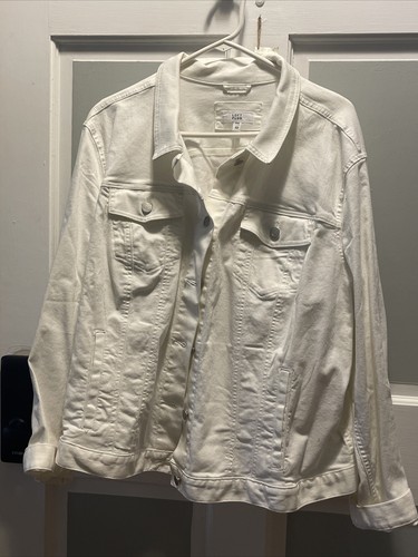 Womens Loft Plus White Jean Jacket 22 | eBay