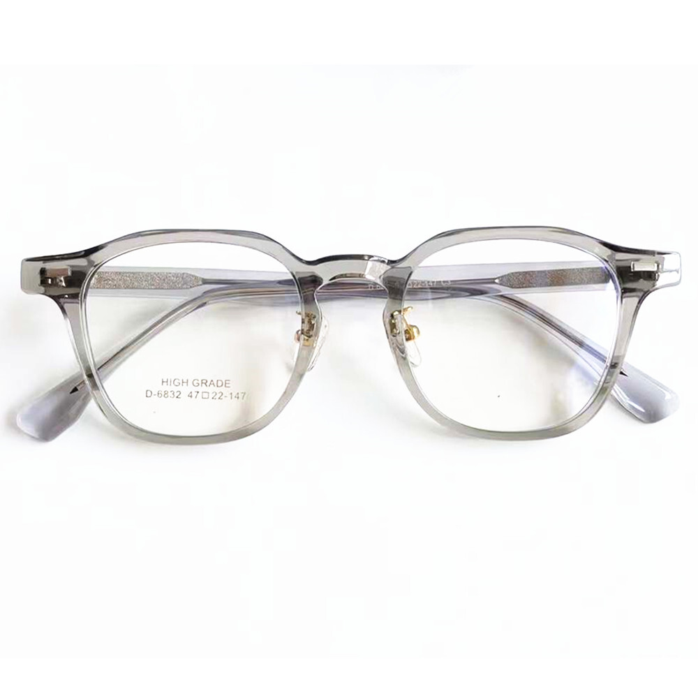 Retro Square Eyeglasses Lighted High Grade Frames Acetate Glasses Men ...