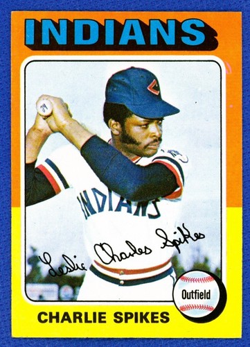 1975 Topps Baseball Set Break # 135 Charlie Spikes Cleveland Indians EX ...