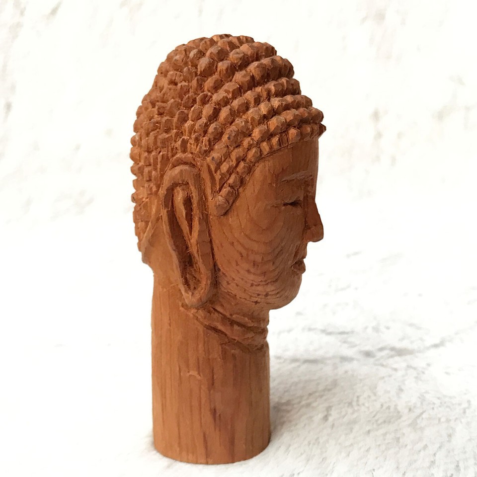 Japanese Carved Wooden Figurehead Vintage Buddhist Jizo Doll Monk ...