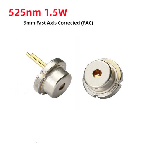 525nm 1.5W TO-5 9mm Fast Axis Corrected (FAC) Green Laser Diode, Square ...
