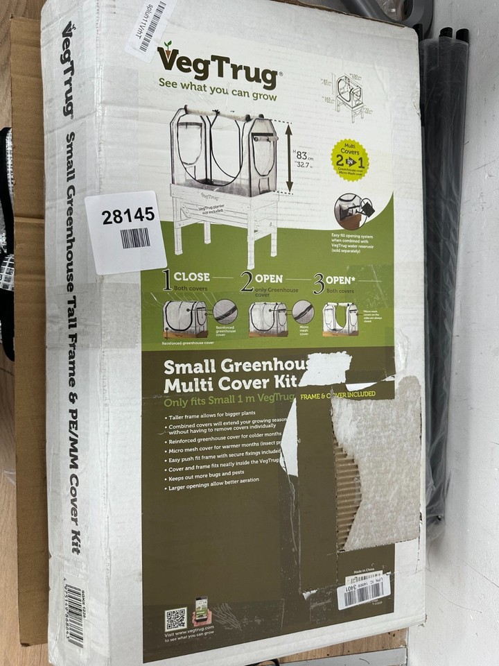 Veg Trug Small Greenhouse Frame & Multi Cover Set White | eBay UK