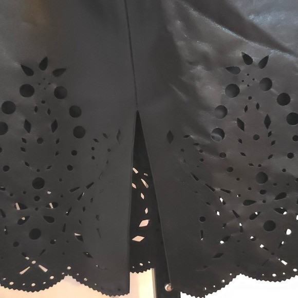 CHETTA B Peter Noviello Sherrie Bloom Black Leather Laser Cut Midi ...