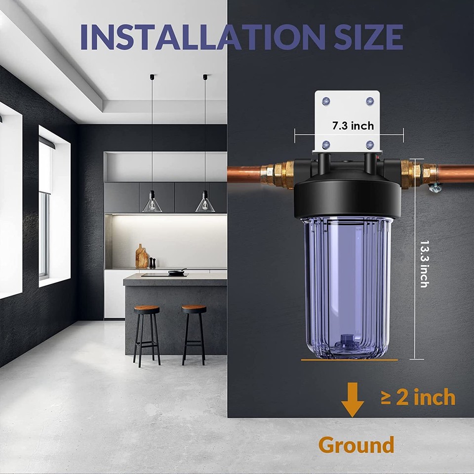 10 Inch Clear Whole House Water Filter Housing System 10" x4.5 ...