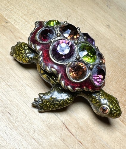Jay Strongwater Swarovski Jeweled Turtle Small Trinket Box - Beautiful ...