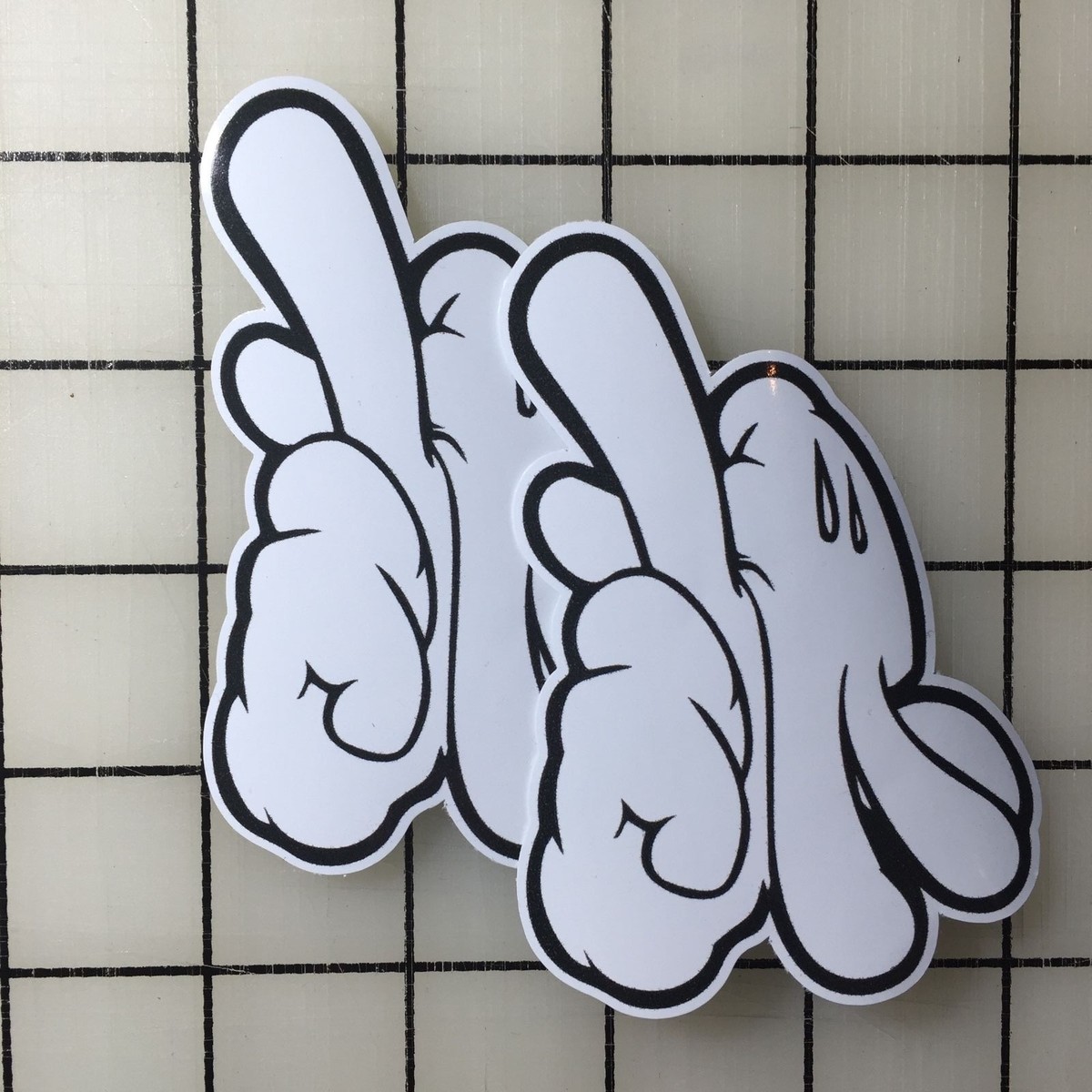 Mickey Mouse Hands Graffiti Mickey Mouse Small Glass Art