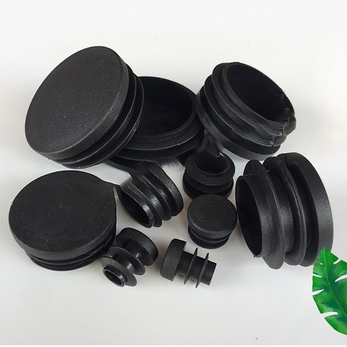90mm/100mm Round Black Plastic End Caps Pipe Stopper Stainless Steel ...