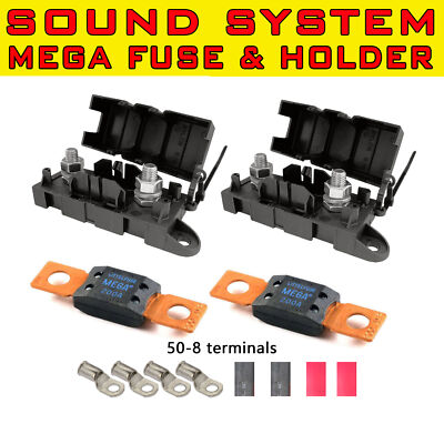MEGA FUSE HOLDER KIT 200AMP FOR DUAL BATTERY Invertors Sound Systems 0 ...