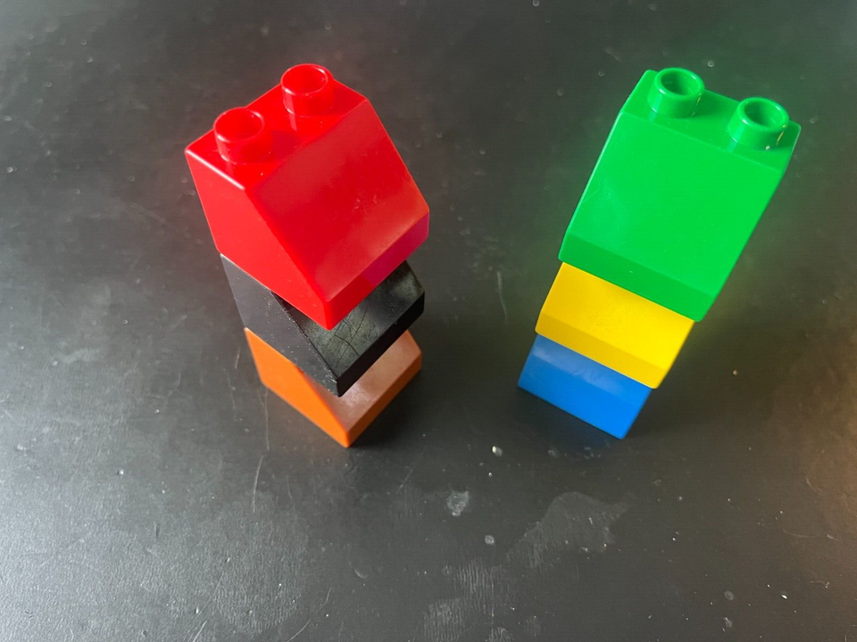 LOT OF 6 LEGO DUPLO 2x2 SLOPE BRICKS - VARIOUS COLORS AS PICTURED | eBay