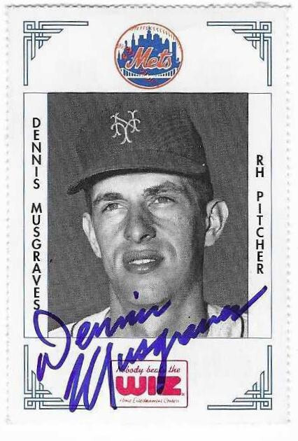 DENNIS MUSGRAVES 1991 METS THE WIZ AUTOGRAPHED SIGNED # 288 NEW YORK ...